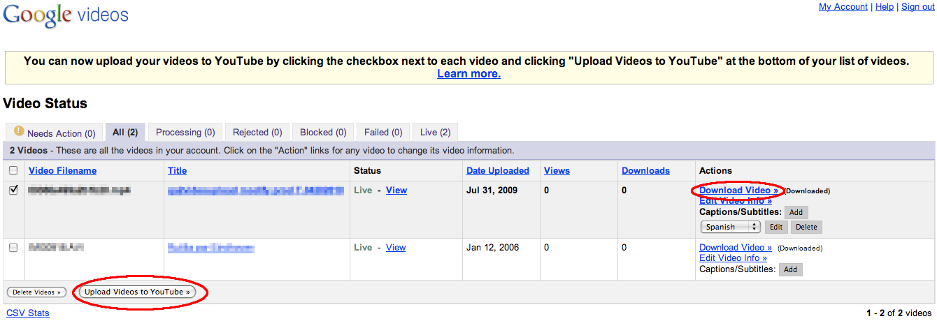 Google Menawarkan Fungsi Untuk Memindah Google Video Ke YouTube | Amanz