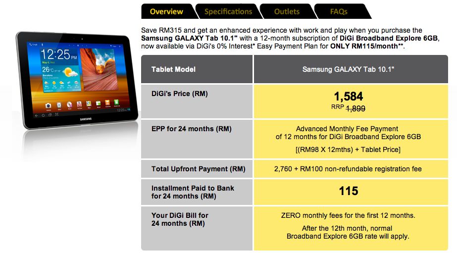 DiGi Kini Turut Sama Menawarkan Samsung Galaxy Tab 10.1 | Amanz