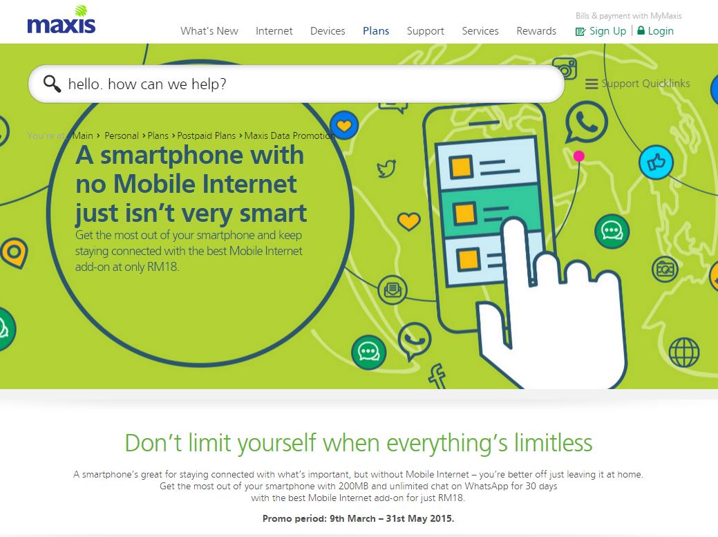 Maxis Menawarkan Pakej WhatsApp Tanpa Had Dan Data 200MB Pada Harga ...