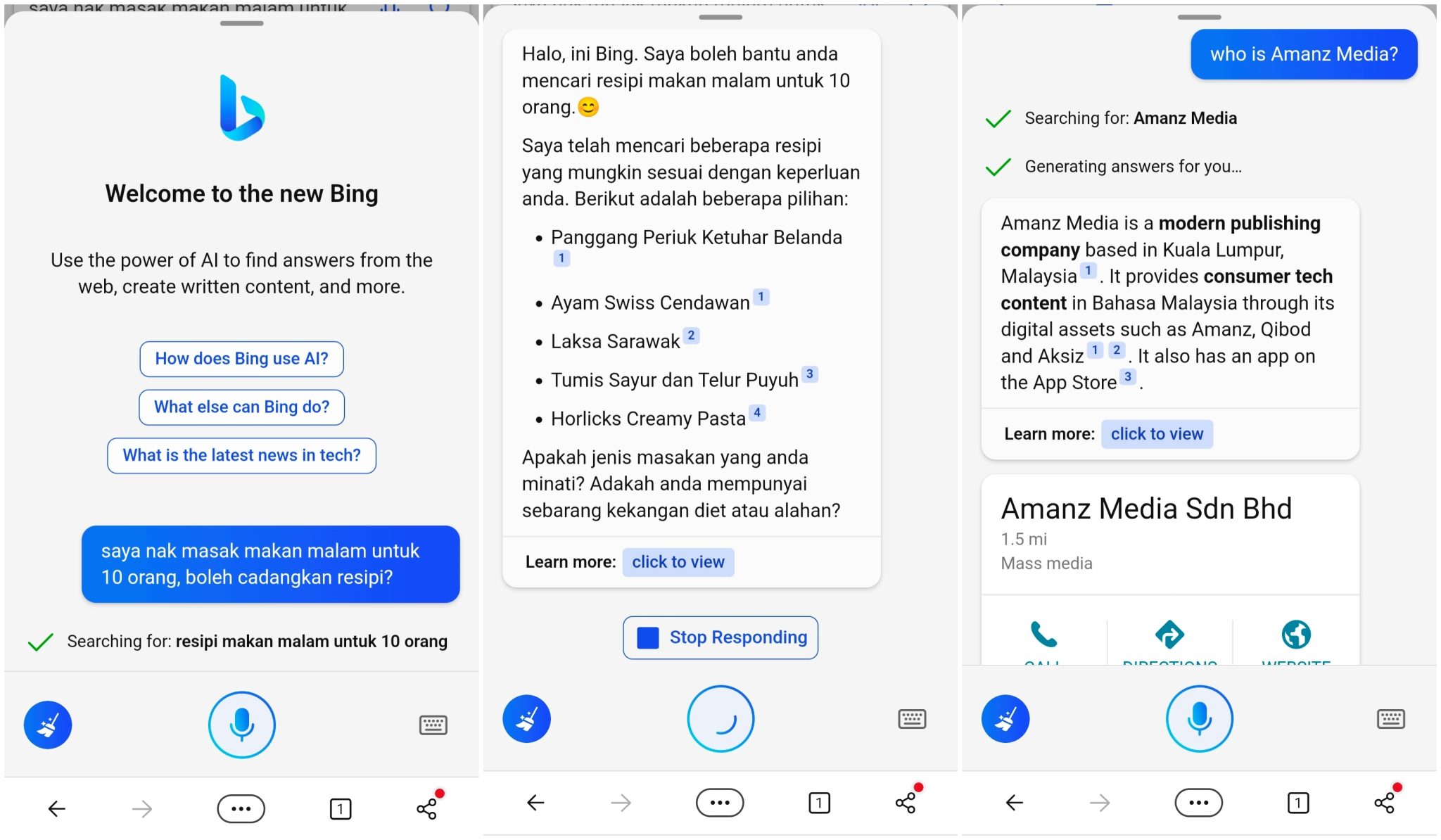 Bing Chat Kini Boleh Digunakan Pada Peranti Android Dan iOS | Amanz