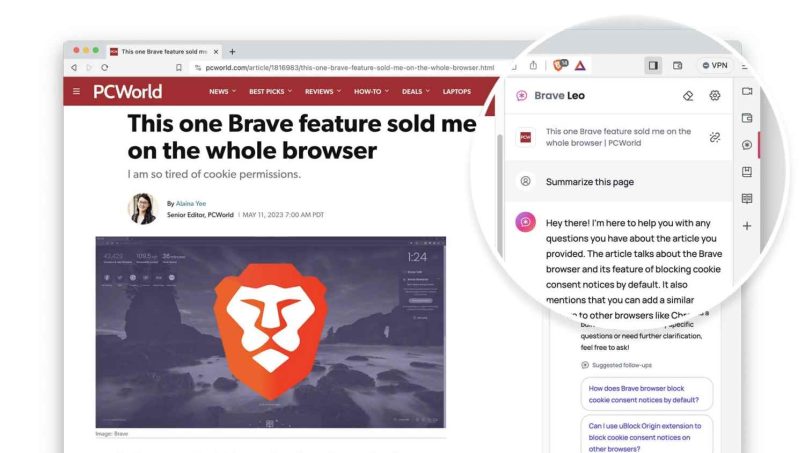 Pelayar Web Brave Menambah Sokongan Pembantu AI, Leo | Amanz