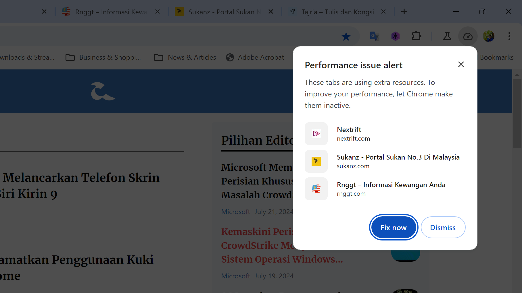 Google Chrome Akan Memberi Amaran Jika Ada Tab Terbuka Yang Mengurangkan Prestasi | Amanz