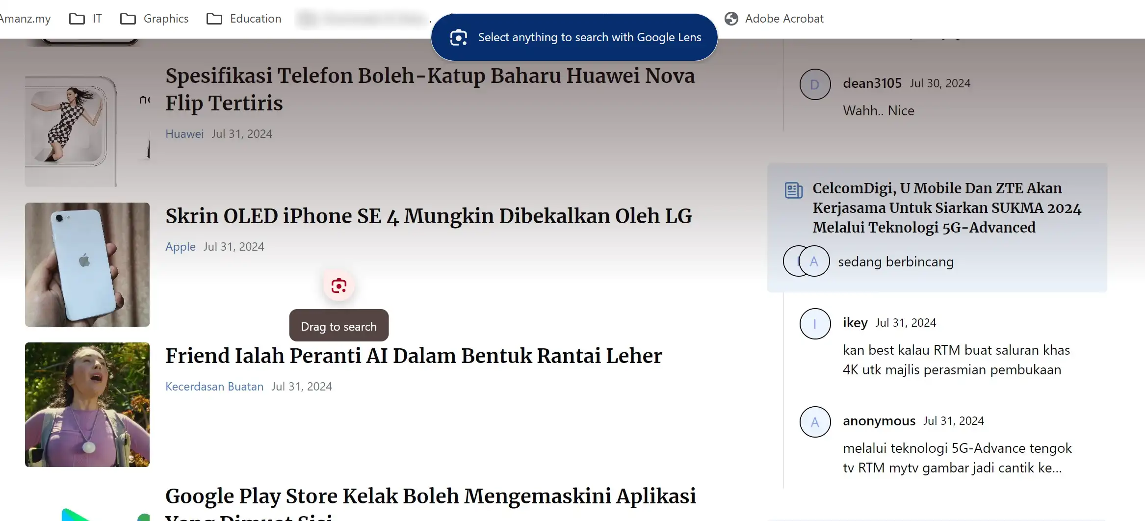 Anda Kini Boleh Mencuba Ciri Seakan Circle To Search Pada Google Chrome | Amanz