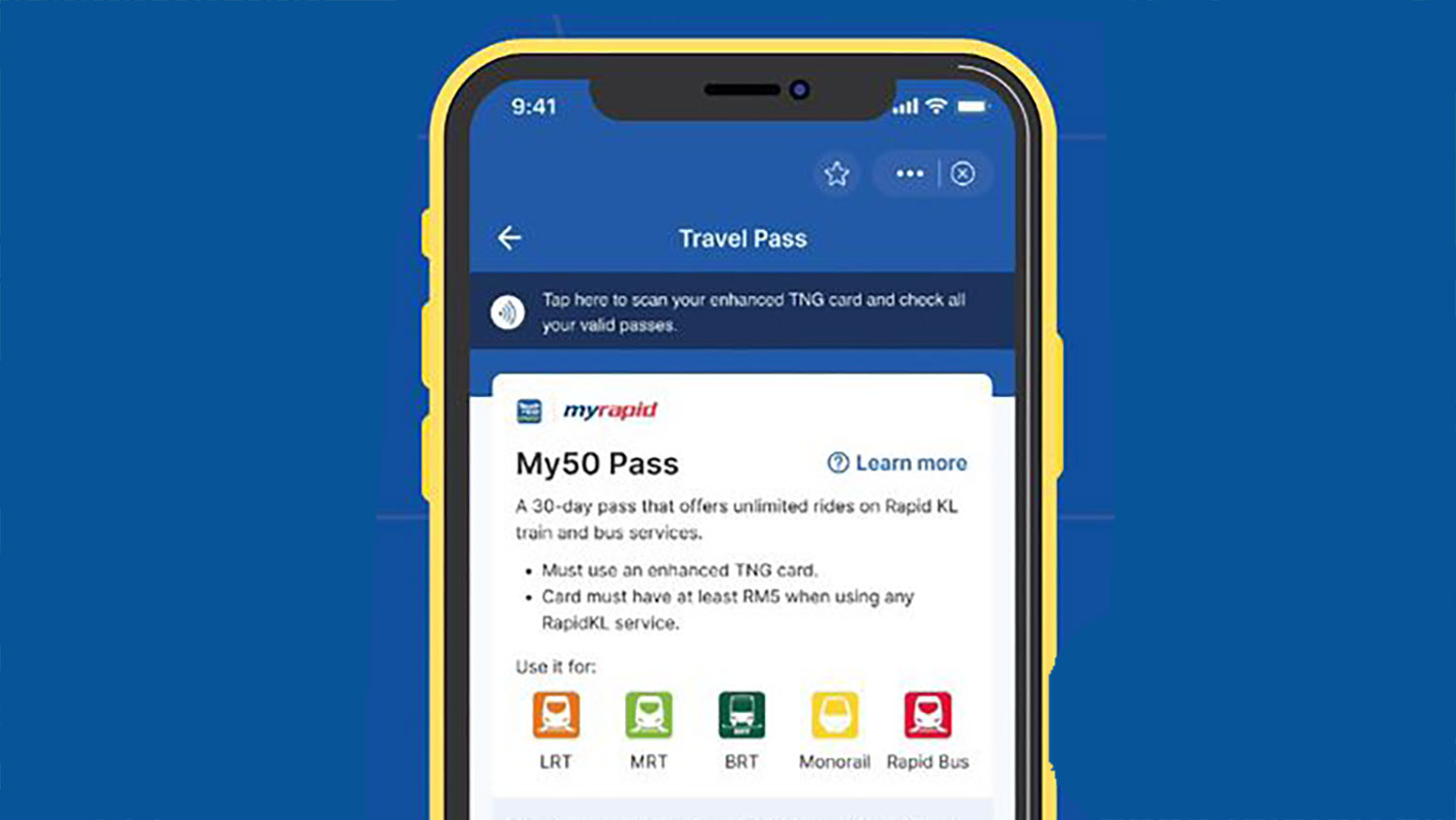 Pas My50 Boleh Diperbaharui Menggunakan TNG eWallet Bermula 1 Julai | Amanz