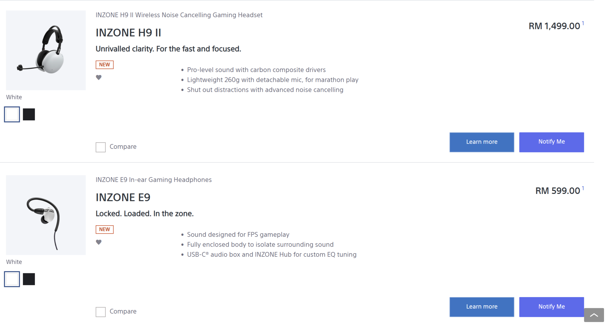 Sony INZONE H9 II dan INZONE E9 Dijual Pada Harga Bermula RM599 | Amanz